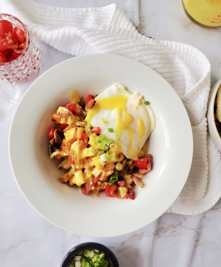 Breakfast Poutine with Homemade Hollandaise Sauce - Your Wandering Foodie